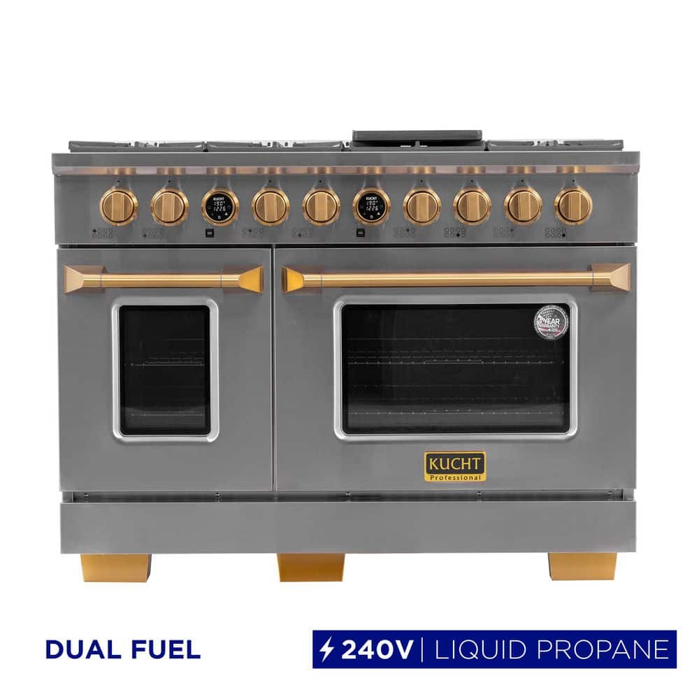 Kucht 48 in. 6.7 cu.ft. 8-Burners Dual Fuel Range Propane Gas in ...