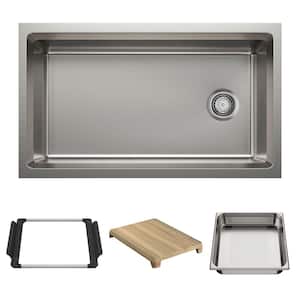 Blanco QUATRUS R15 32 in. Undermount Single Bowl 18-Gauge Stainless ...