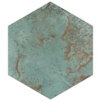 Merola Tile Stella Hex Azul 8-5/8 in. x 9-7/8 in. Porcelain Floor and ...