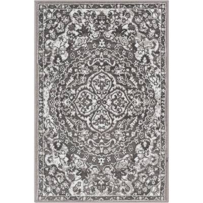 Well Woven Dulcet Bingo Grey 3 ft. x 5 ft. Geometric Area Rug 19484