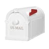 Postal PRO Hampton Post-Mount Mailbox, White with Gold Lettering ...