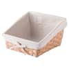 Vintiquewise Wooden Angled Display Basket with Fabric Liner for Storage ...