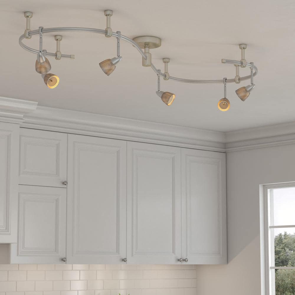 Hampton Bay 12 ft. 120 Volt Flexible Track Lighting Starter Kit in ...