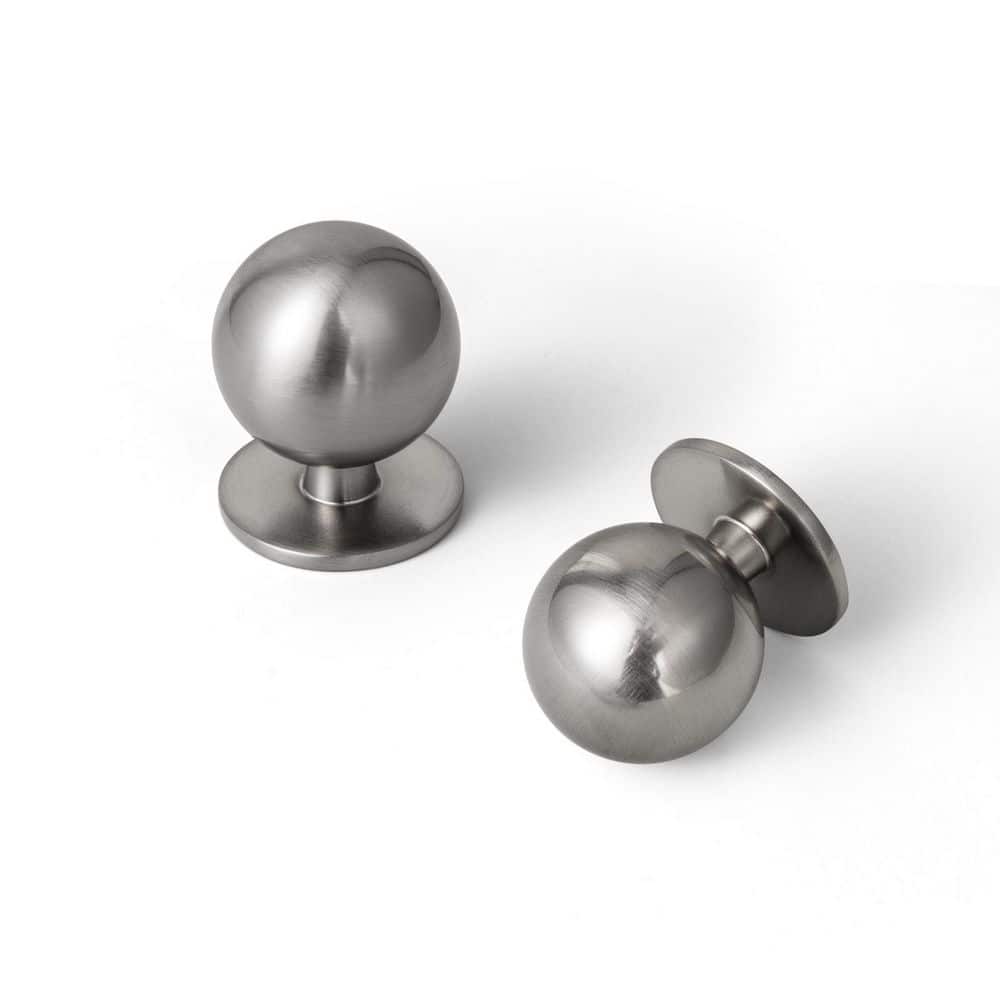 Goo-Ki 12-Pack 1 in. (25 mm) Sleek Round Satin Nickel Zinc Alloy Ball ...