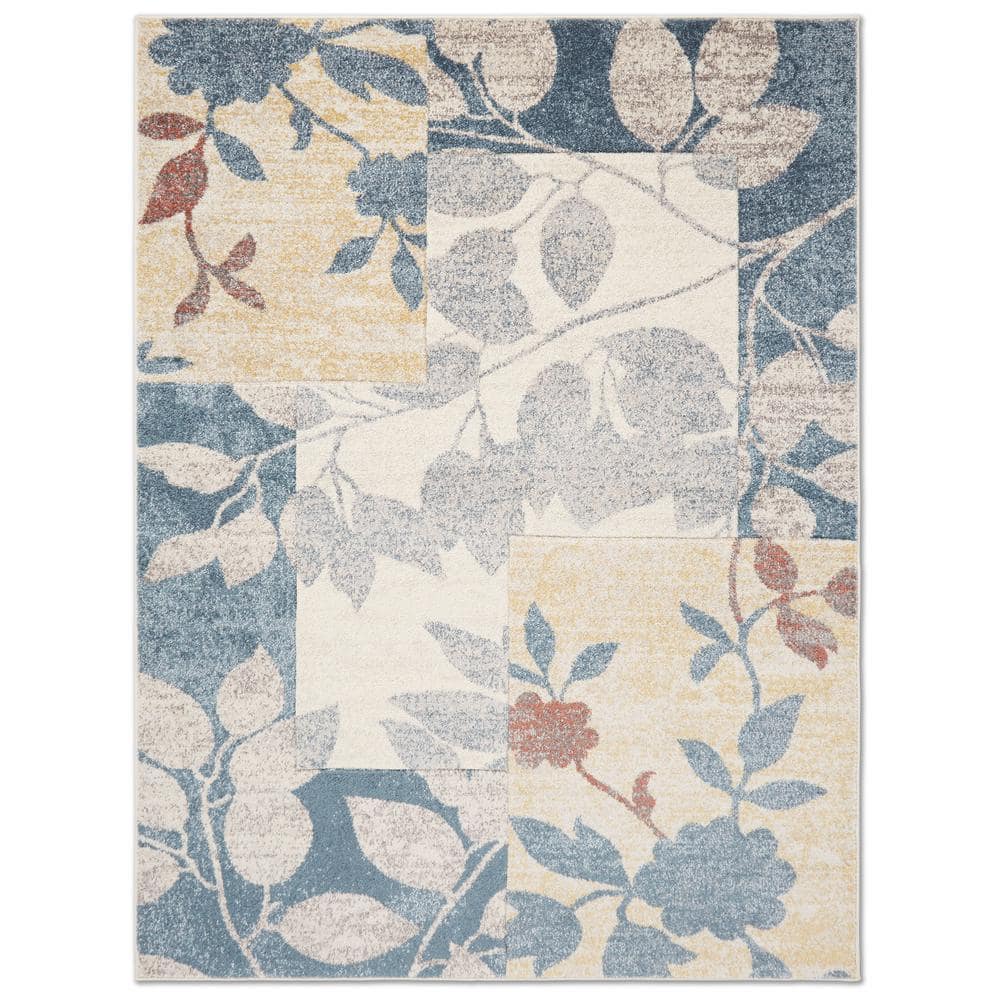 Home Dynamix Tribeca Amelia Blue/Beige 9 ft. x 12 ft. Geometric Area ...