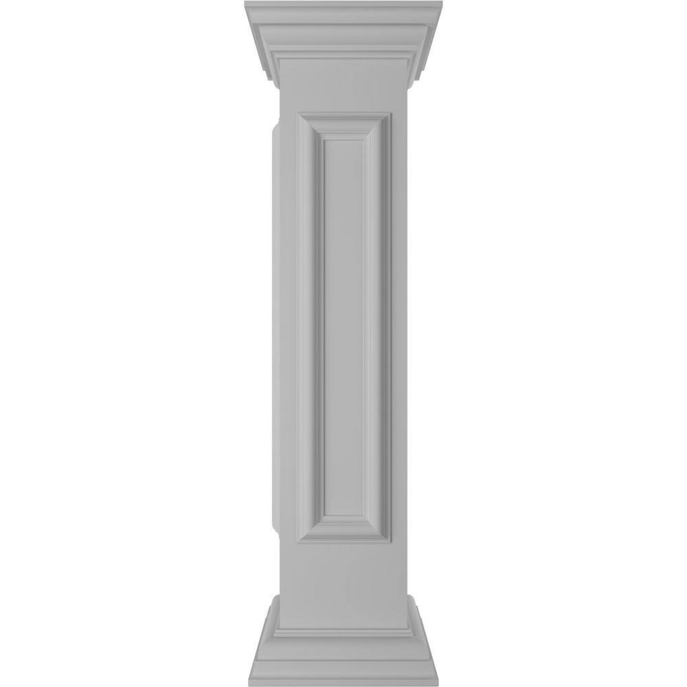 Ekena Millwork Corner 40 in. x 8 in. White Box Newel Post with Panel ...