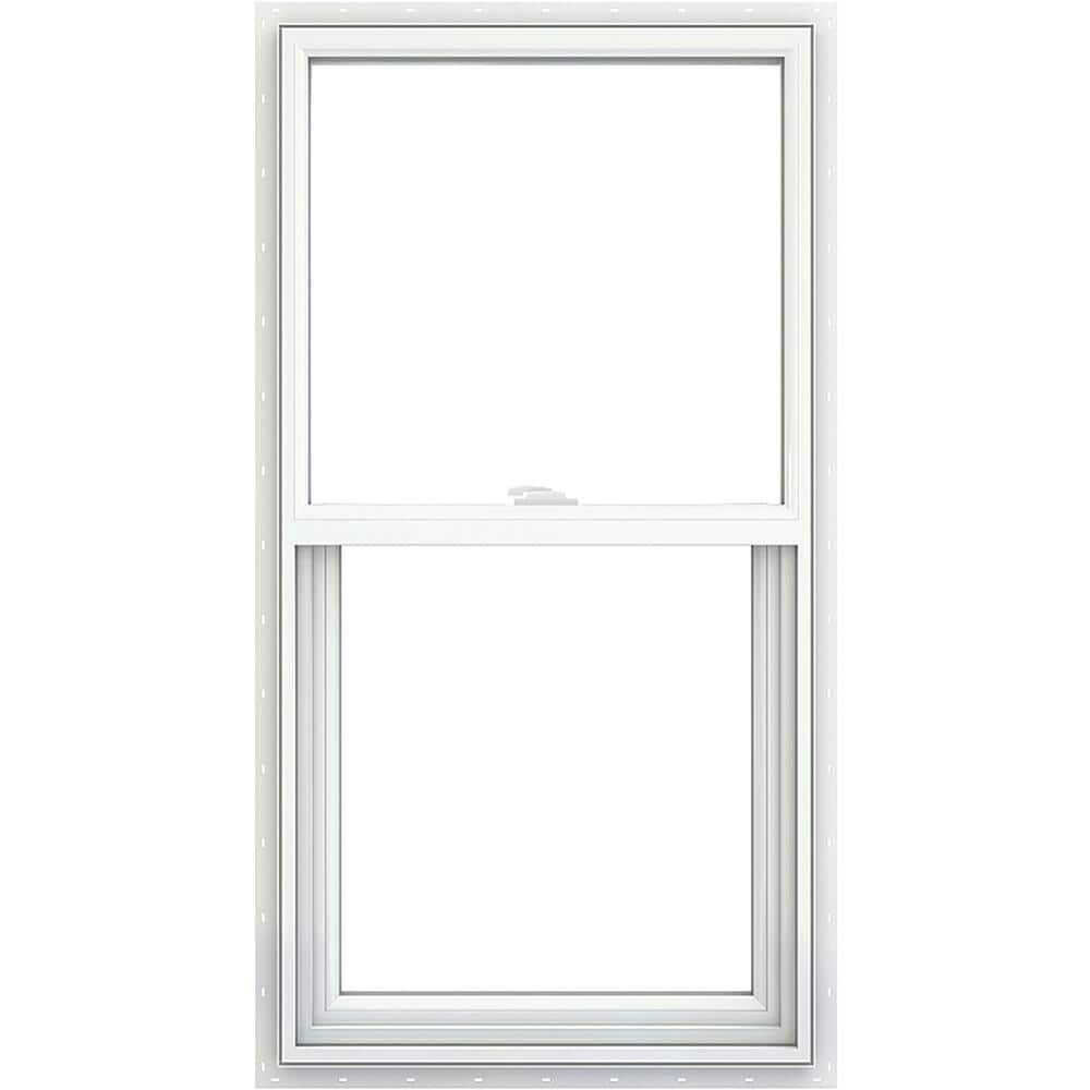 JELD-WEN V-2500 Series 29.5 in. x 53.5 in. Single Hung Vinyl Low-E ...