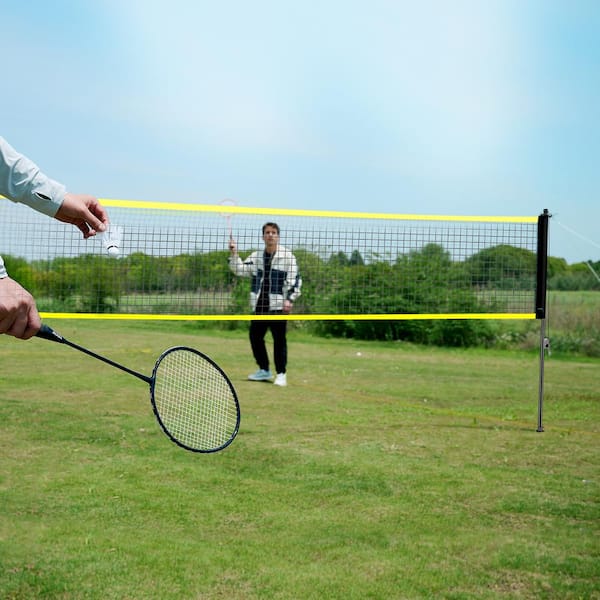 Family Sports Set Portable Badminton Set – Includes Net, 4 Rackets, 12 ...