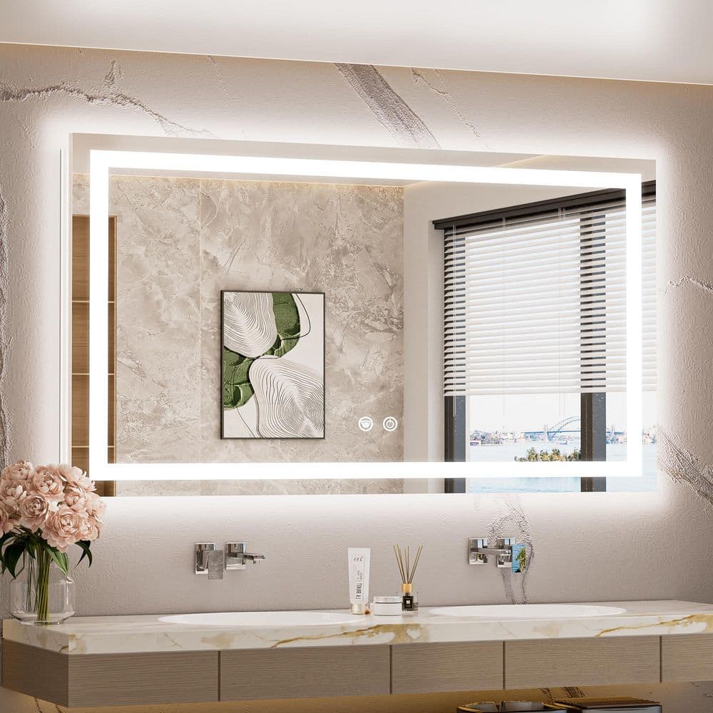 Reviews for TETOTE 48 in. W x 24 in. H Rectangular Frameless Wall LED ...