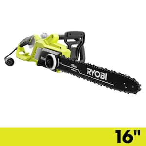 RYOBI 16 in. 13 Amp Electric Chainsaw and 24 oz. Biodegradable Bar and ...