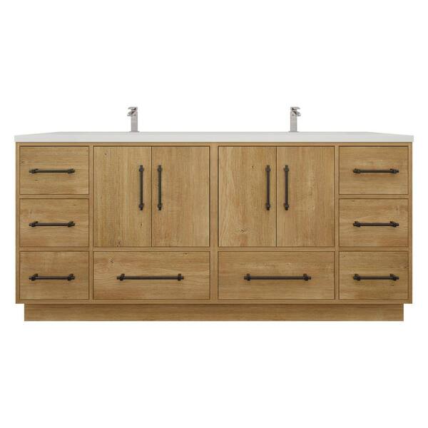 BV Better Vanity Victoria 71 in. W x 20 in. D x 35 in. H Double Sink ...