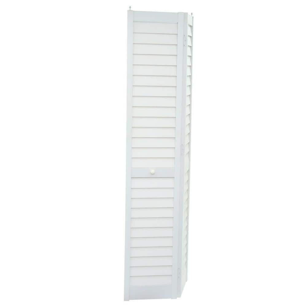 Buy 30 in. x 80 in. 3 in. Louver/Louver White PVC Composite Interior Bi ...