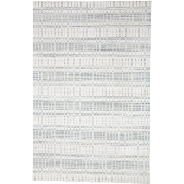HomeRoots 2 ft. x 8 ft. Ivory, Blue Striped Area Rug 2000511452 - The ...