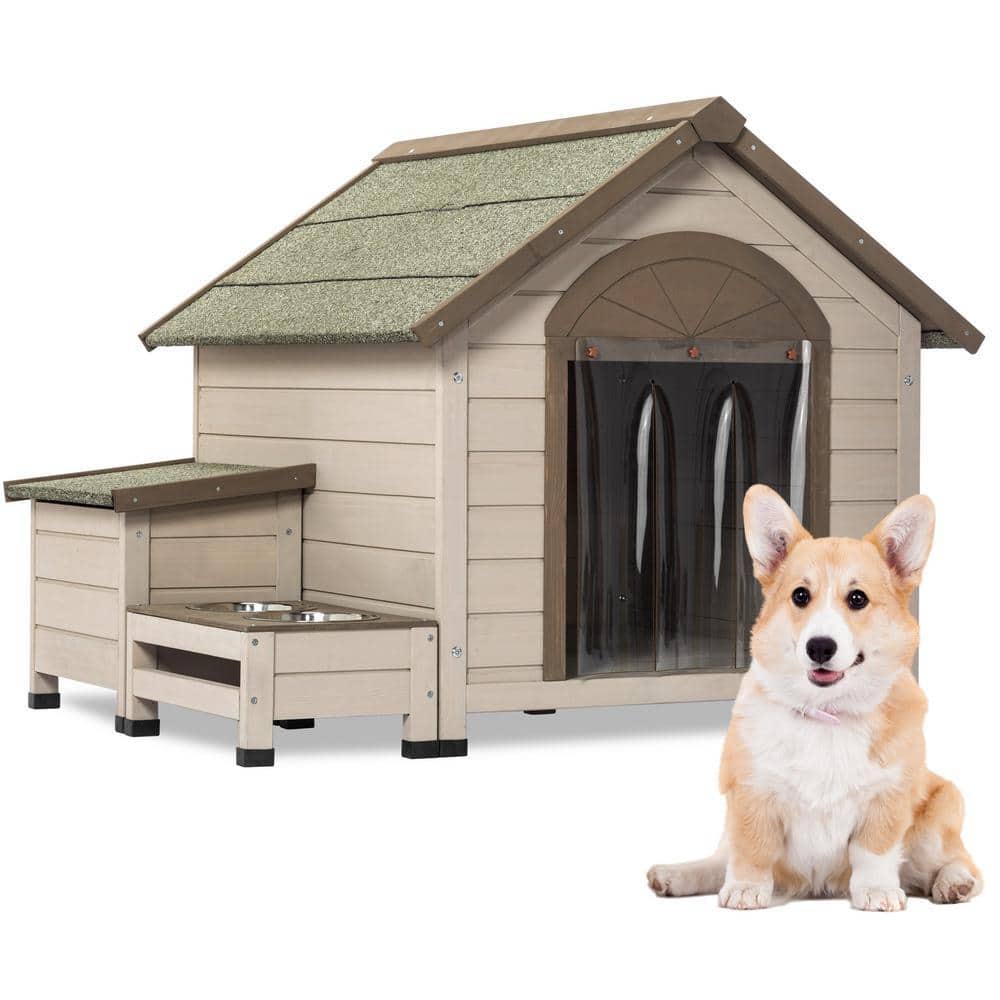 Miscool Anky Outdoor Dog House with an Open Roof Ideal for Small to ...