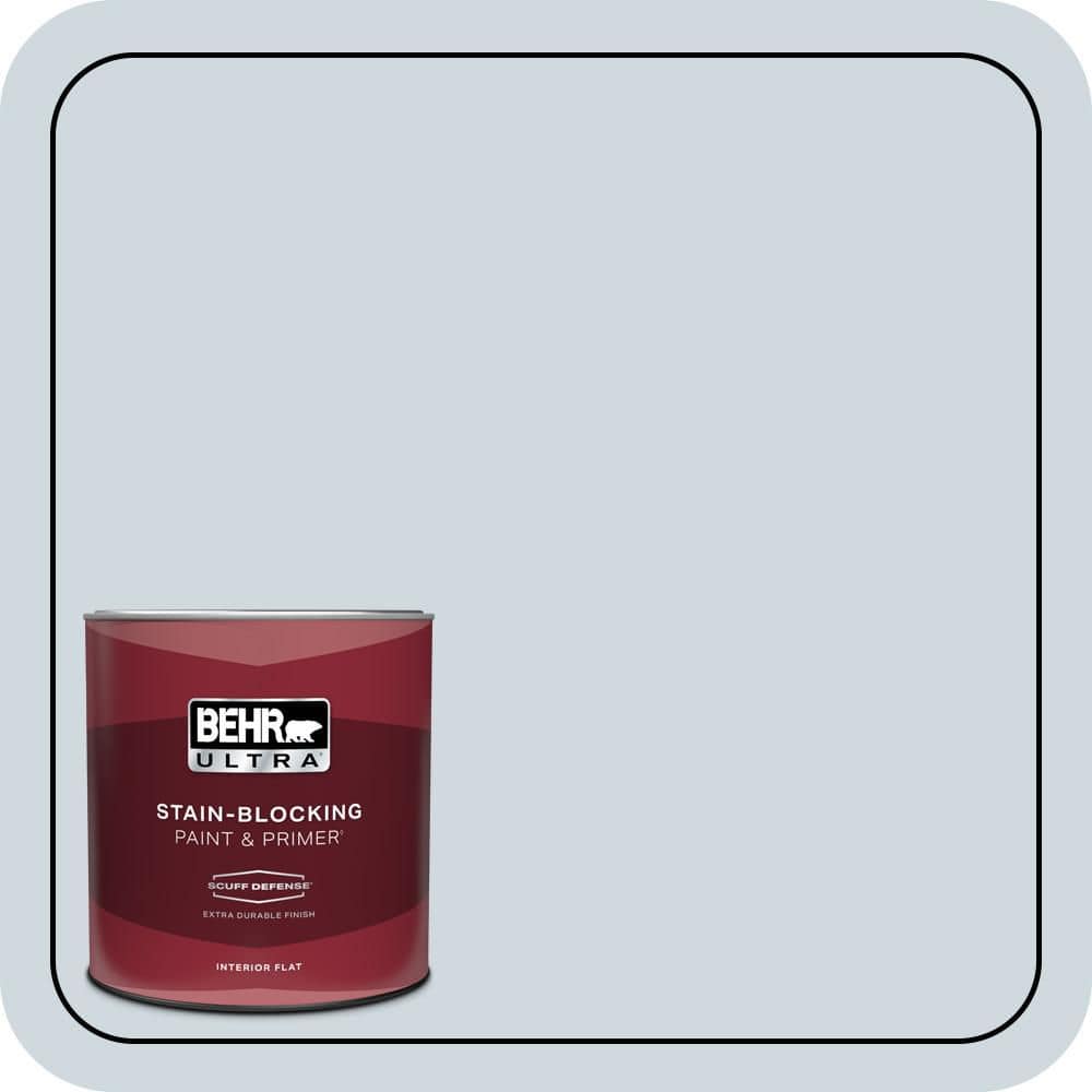 BEHR ULTRA 1 qt. #MQ3-57 Siberian Ice Extra Durable Flat Interior Paint ...