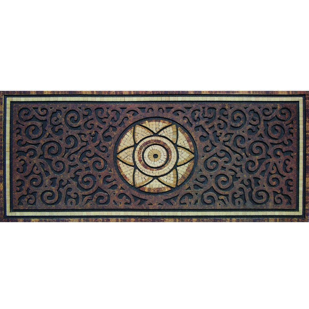 Apache Mills Iron Mosaic 20 in. x 47 in. Recycled Rubber Door Mat 60 ...