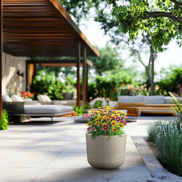 Morrava 14 in. Medium Light Stone Gray (Enhanced Interior) Concrete ...