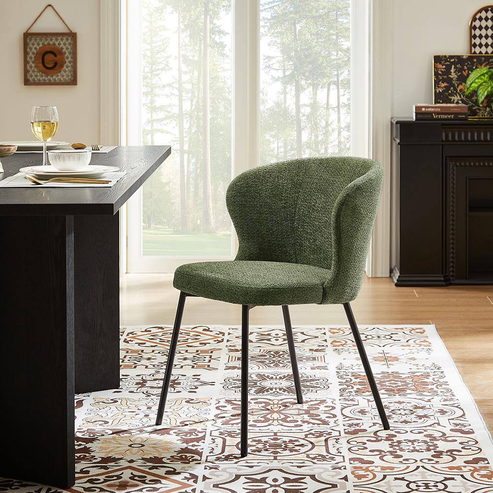 Art Leon Shell Green Fabric Dining Side Chairs Set of 2 CC079-2-GE-F ...