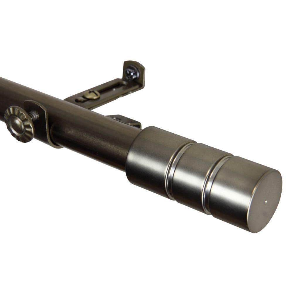 Rod Desyne 28 in. - 48 in. Antique Brass Telescoping Single Curtain Rod ...