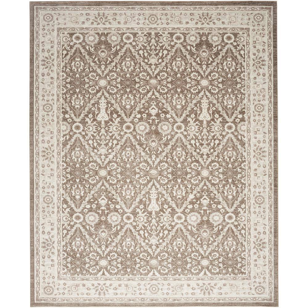 Nourison Renewed Ivory Mocha 6 ft. x 9 ft. Distressed Traditional Area ...