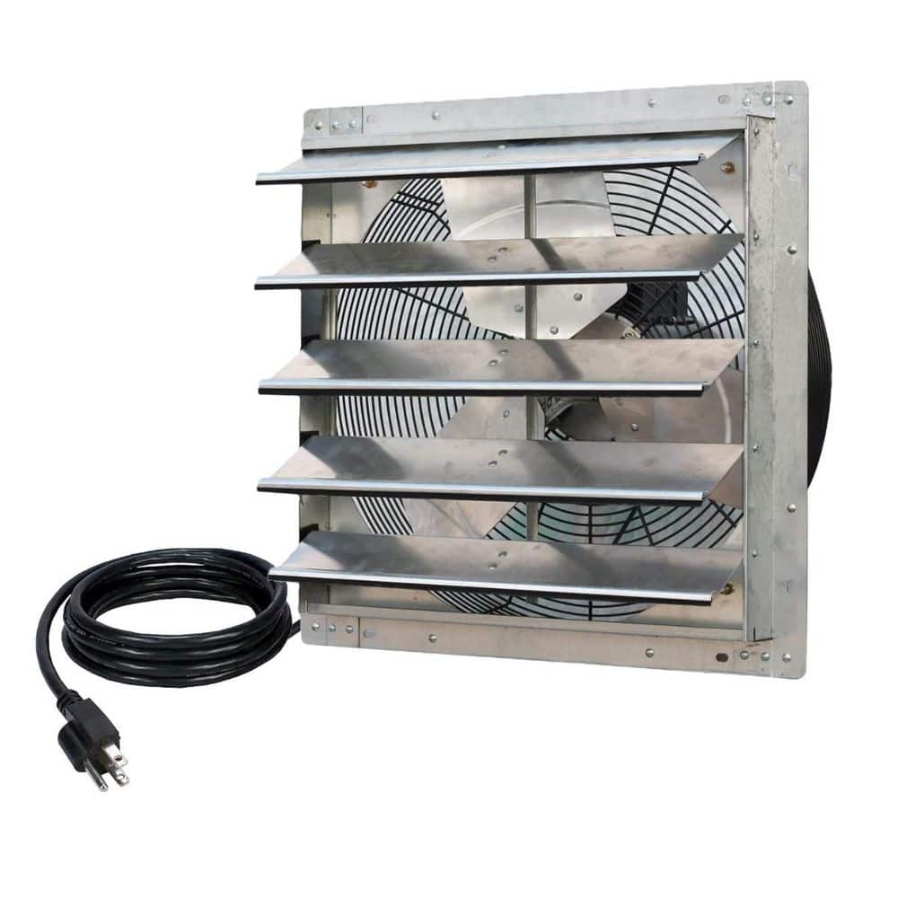 iLIVING 3368 CFM Silver Electric Powered Gable Mount Shutter Fan/Vent ...