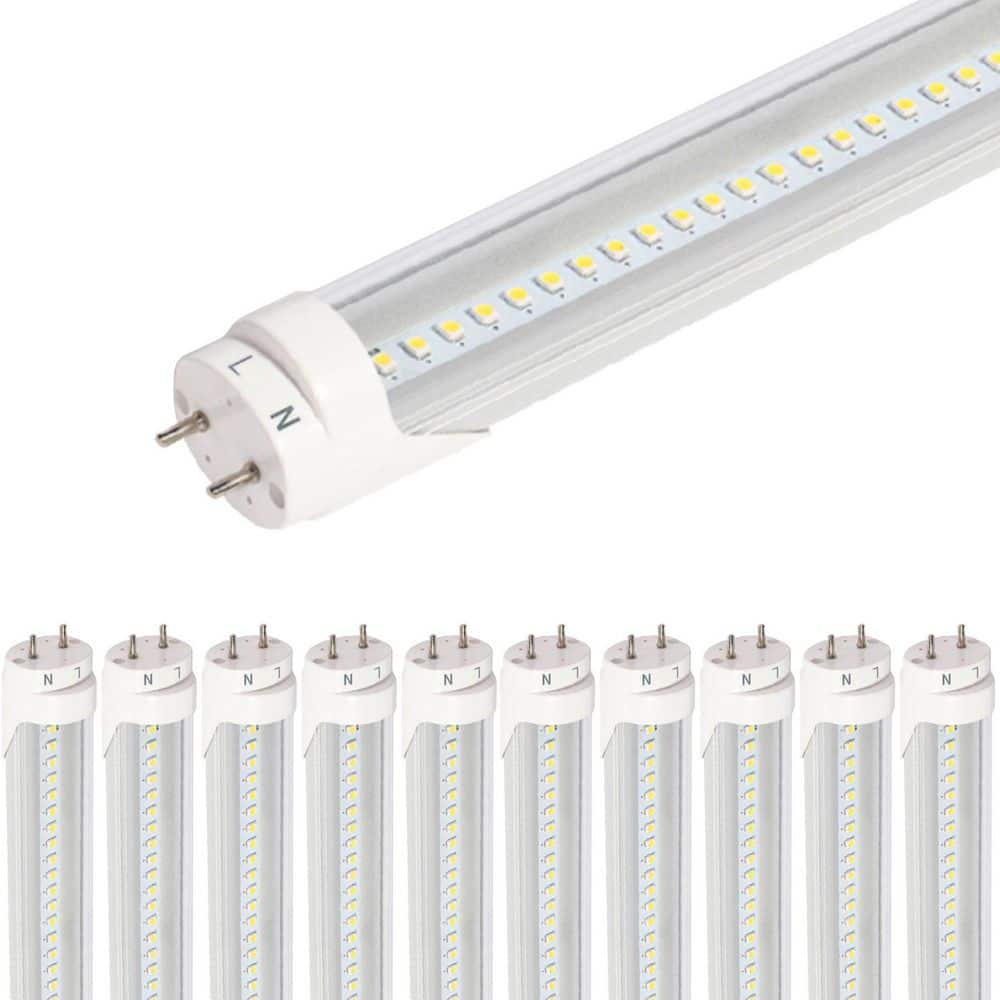 Viribright 18-Watt T8 LED Light Bulb Tube 4 ft. T8 2340-Lumens Clear ...