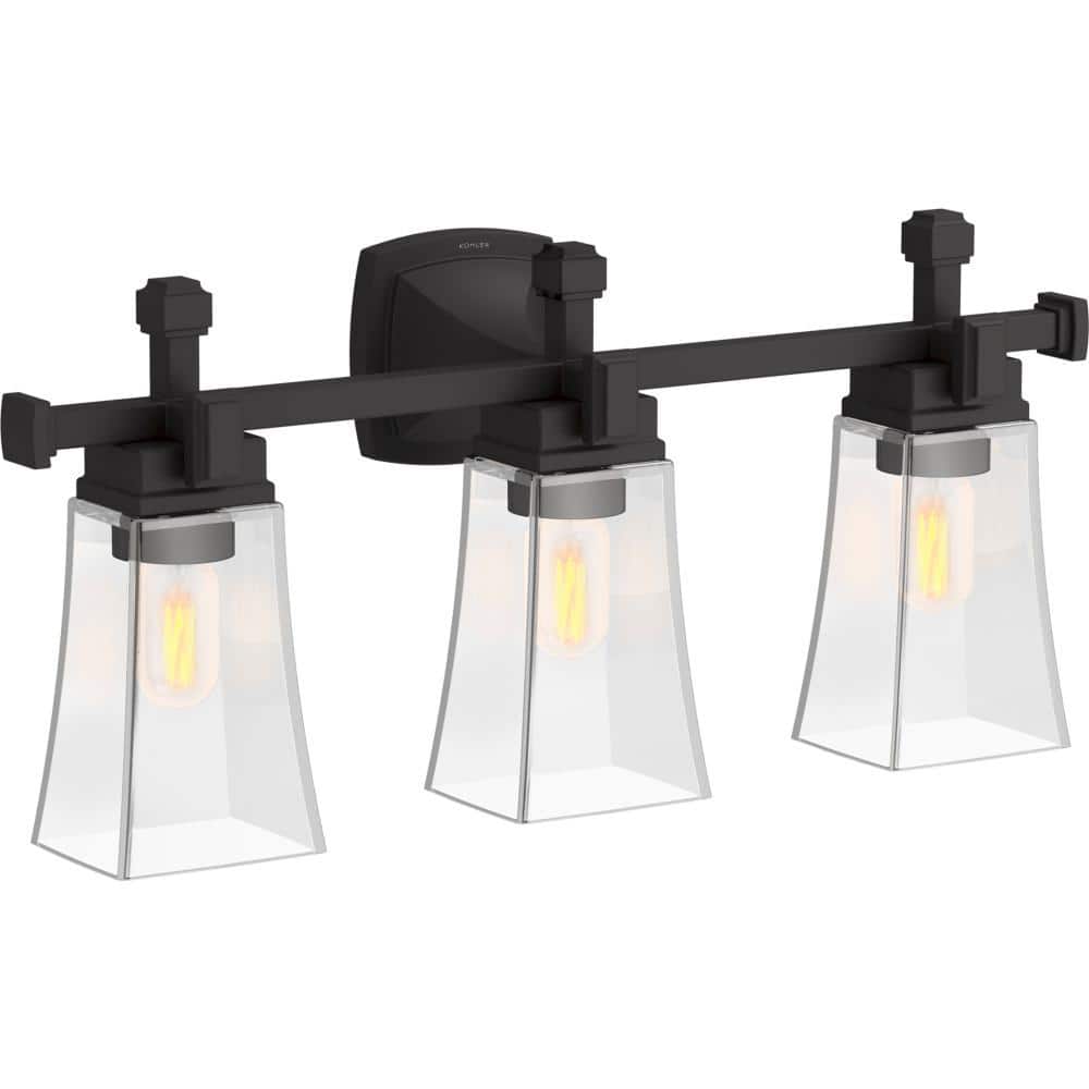KOHLER Riff 3-Light Matte Black Wall Sconce 31757-SC03-BLL - The Home Depot