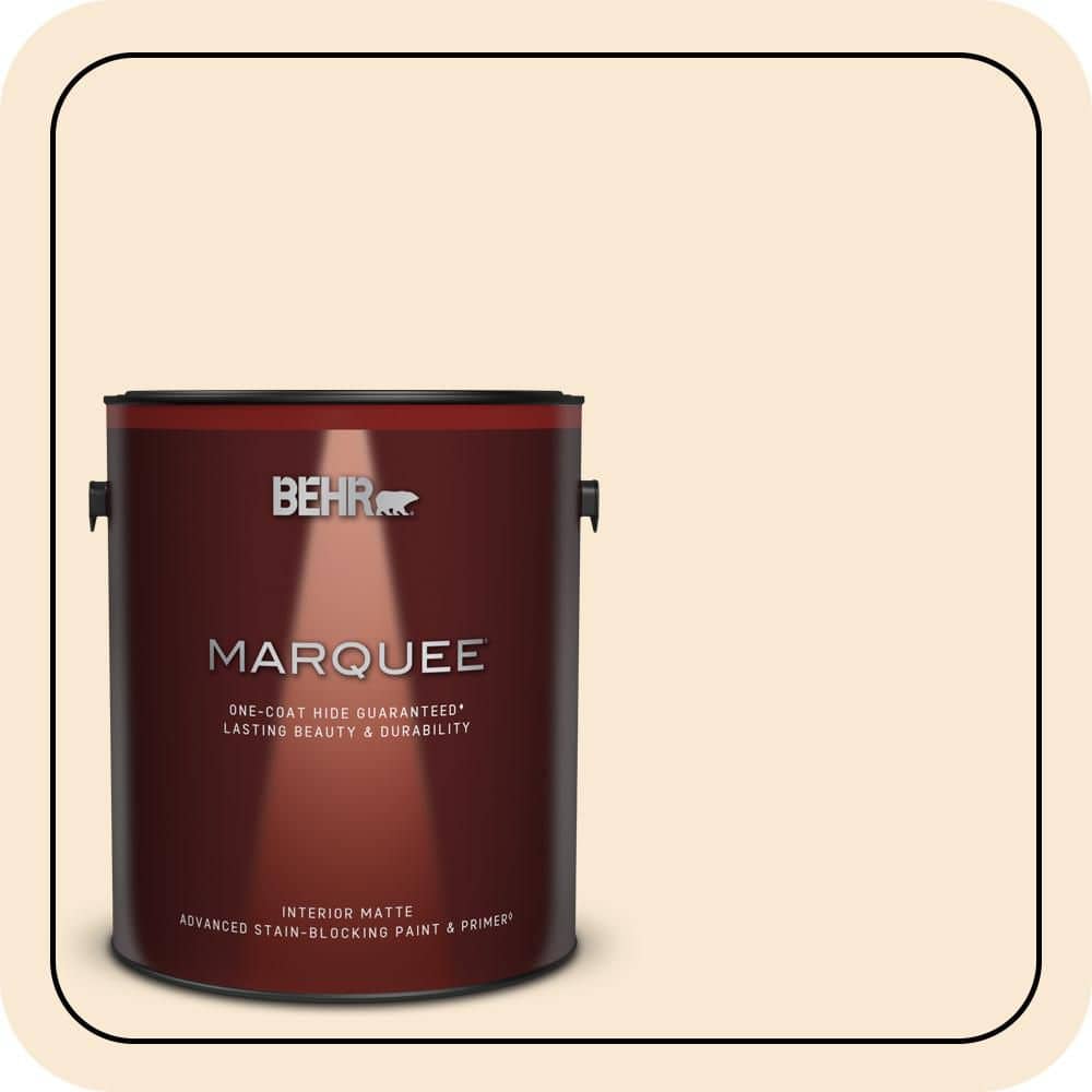 BEHR MARQUEE 1 gal. #OR-W05 Almond Milk Matte Interior Paint & Primer ...