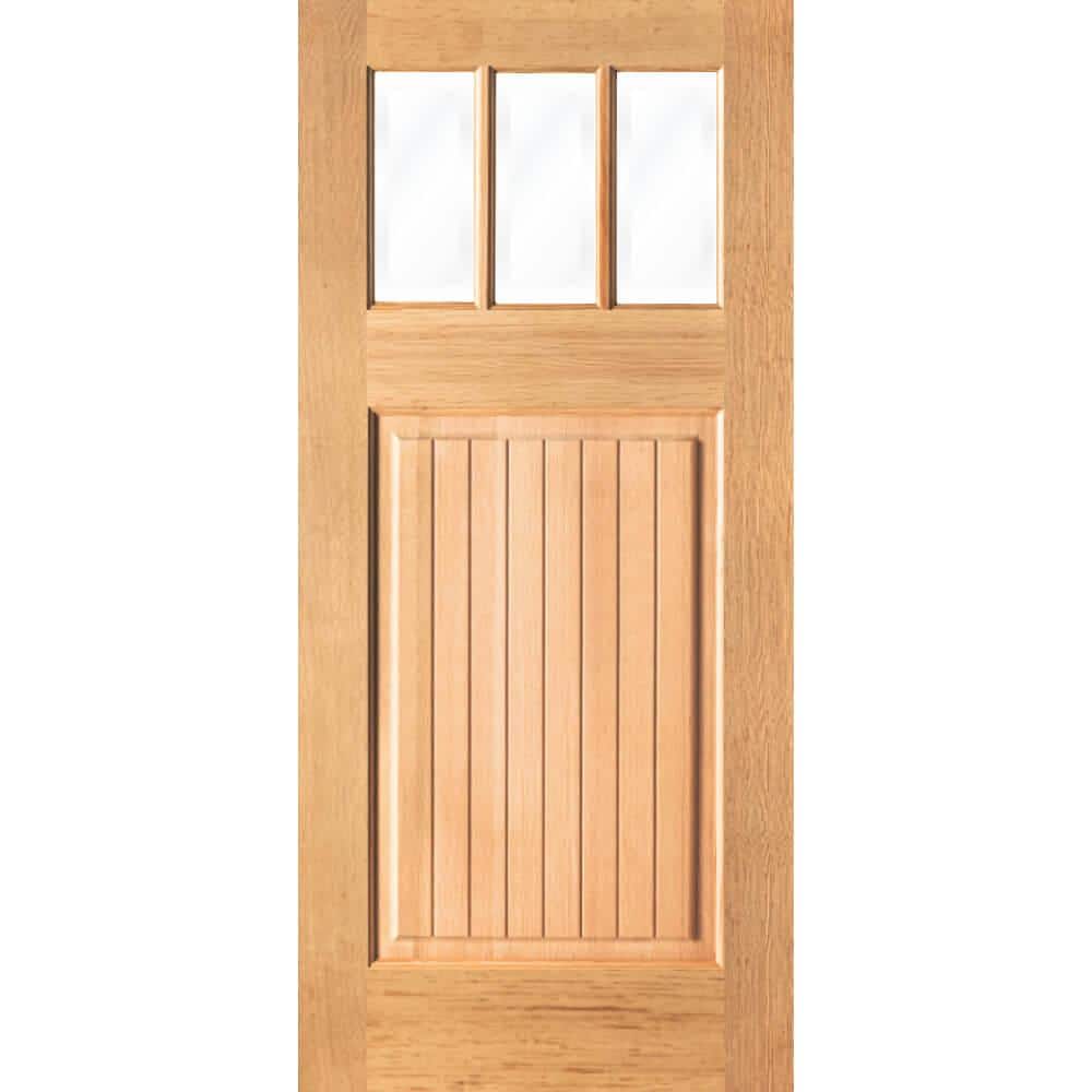 Krosswood Doors 36 in. x 80 in. Craftsman Universal/Reversible 3 Lite ...