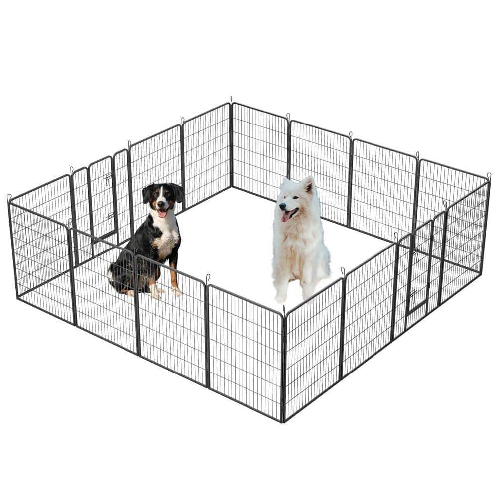Miscool 40 in.H x32 in. W Foldable Heavy-Duty Metal Exercise Pens ...