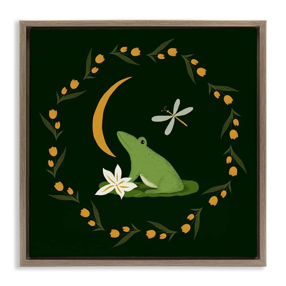 Stupell Industries Frog & Moon Garland by Michelle Ingari Designs Brown ...