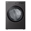 LG 7.4 cu. ft. Vented Stackable SMART Gas Dryer in Black Steel with TurboSteam and AI Sensor Dry ...