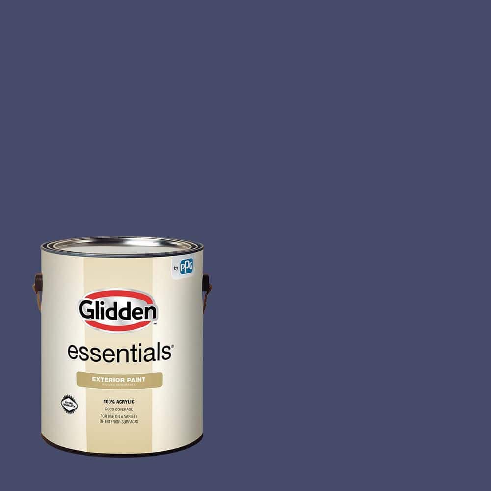Glidden Essentials 1 gal. PPG1169-7 Royal Hyacinth Satin Exterior Paint ...