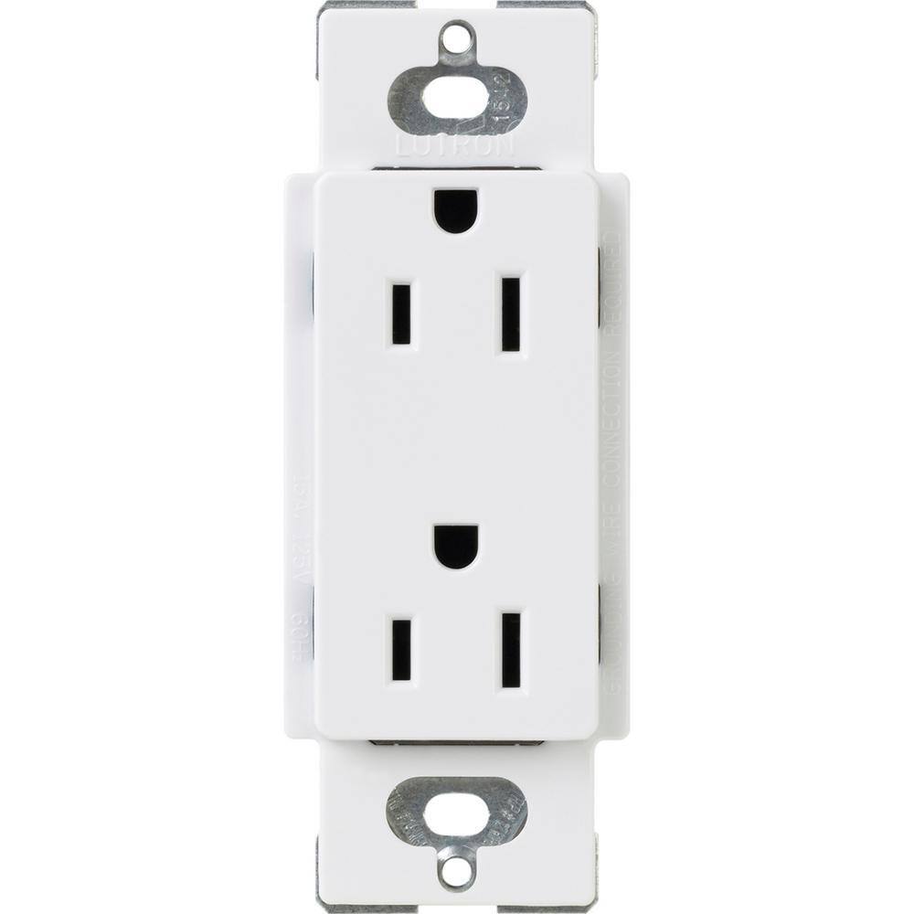 Lutron Claro 15 Amp Duplex Outlet, White (CAR-15-WH) CAR-15-WH - The ...