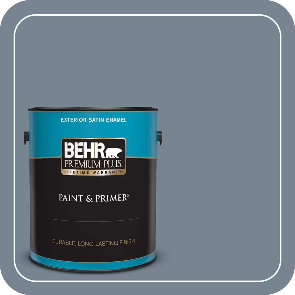 BEHR PREMIUM PLUS 1 gal. #PPU14-05 Forever Denim Satin Enamel Exterior ...