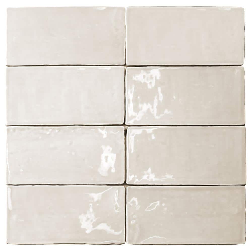 Ivy Hill Tile Catalina Vanilla 3 in. x .31 in. Ceramic Wall Tile Sample ...