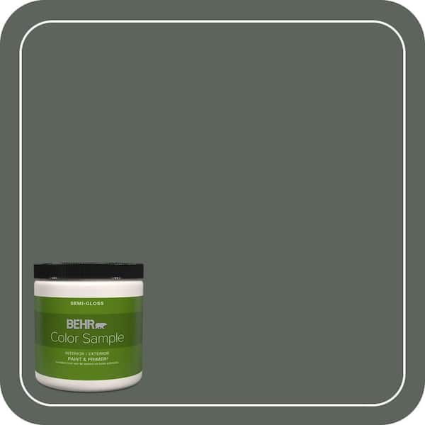 BEHR PREMIUM PLUS 8 oz. #PPF-45 Woodland Moss Semi-Gloss Interior ...