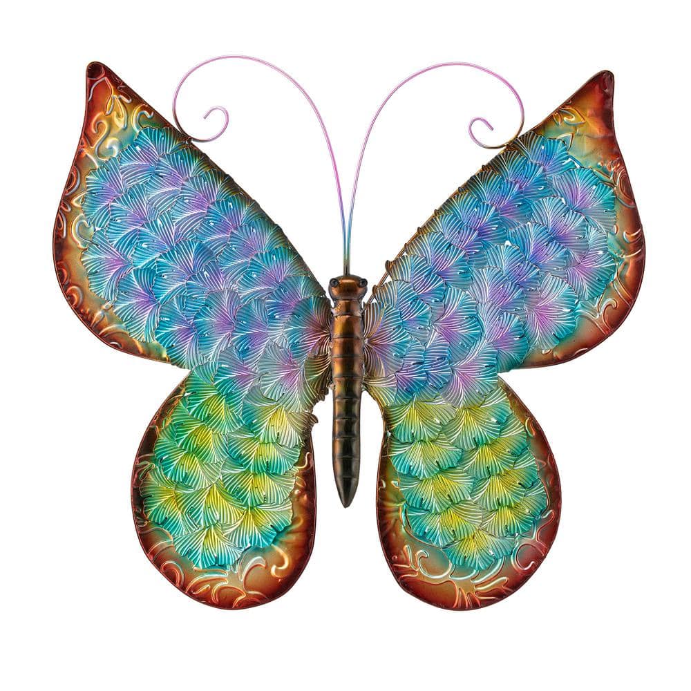 Glitzhome 20 in. L Metal Butterfly Wall Decor 2023100011 - The Home Depot