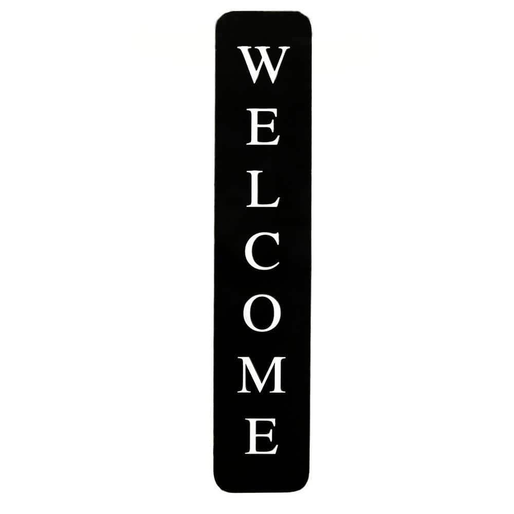 PARISLOFT Welcome Metal Black Embossed Wall Sign UH241 - The Home Depot