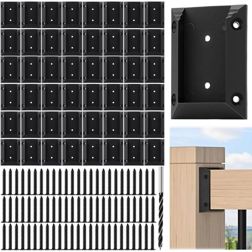 Afoxsos 48 Pcs Deck Railing Bracket Connectors Kit Nylon for 2x4 Wood ...