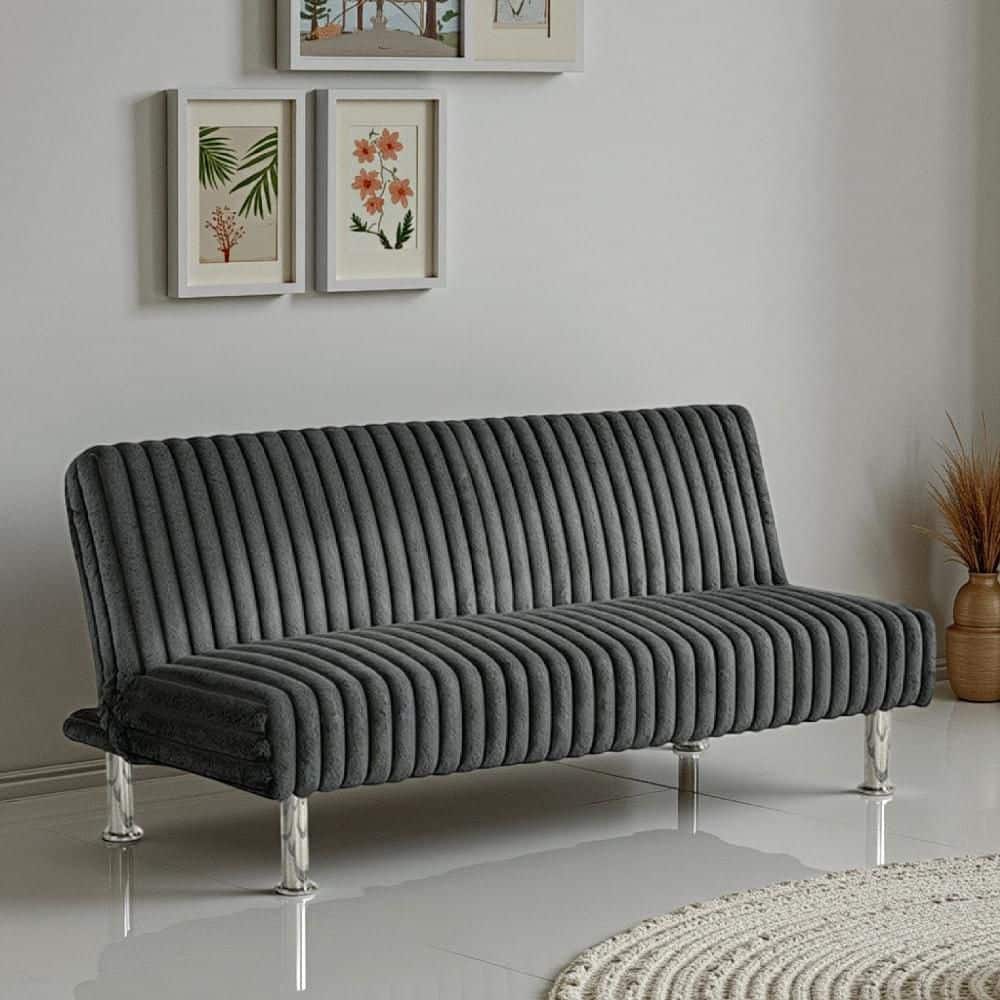 Benjara 29 in. Charcoal Gray Fabric Full Size Sofa Bed BM332983 - The ...
