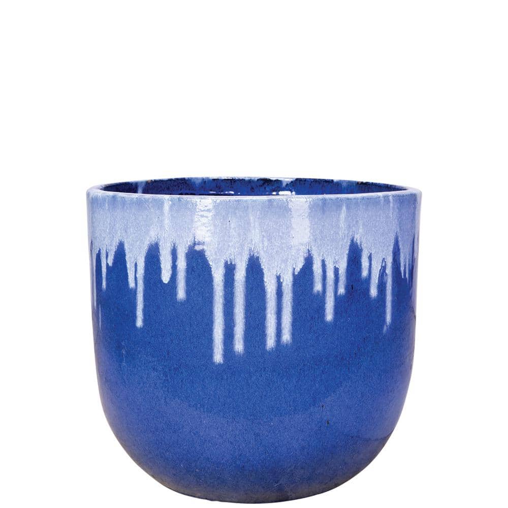 14 in. Cascade Sky Ceramic Pika Pot GGC-091C-CSS - The Home Depot