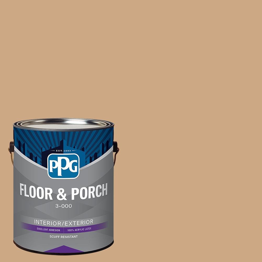 PPG 1 gal. PPG16-18 Covered Wagon Satin Interior/Exterior Floor and ...
