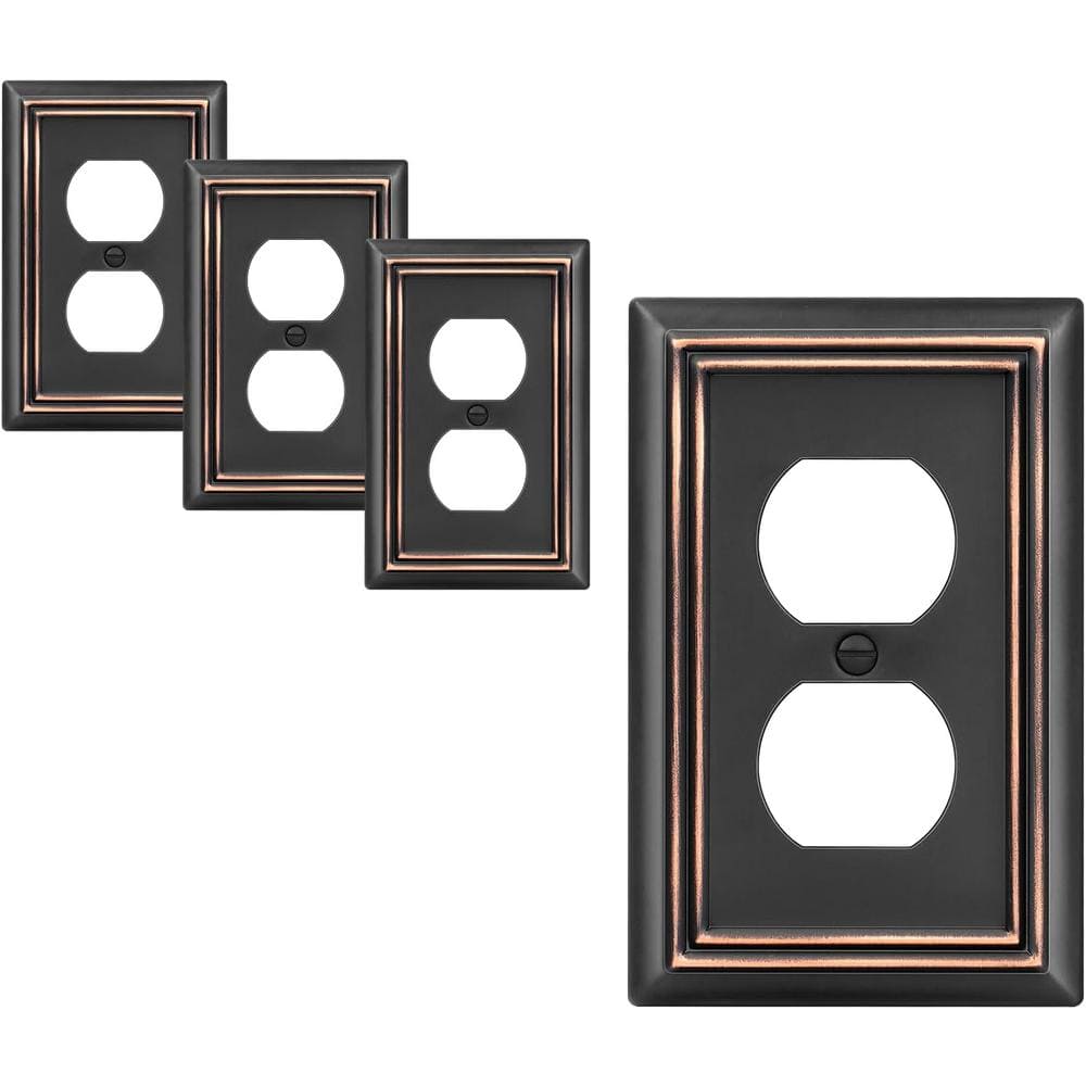 DEWENWILS 1-Gang Aged Bronze Duplex Outlet Metal Wall Plates (4-Pack ...