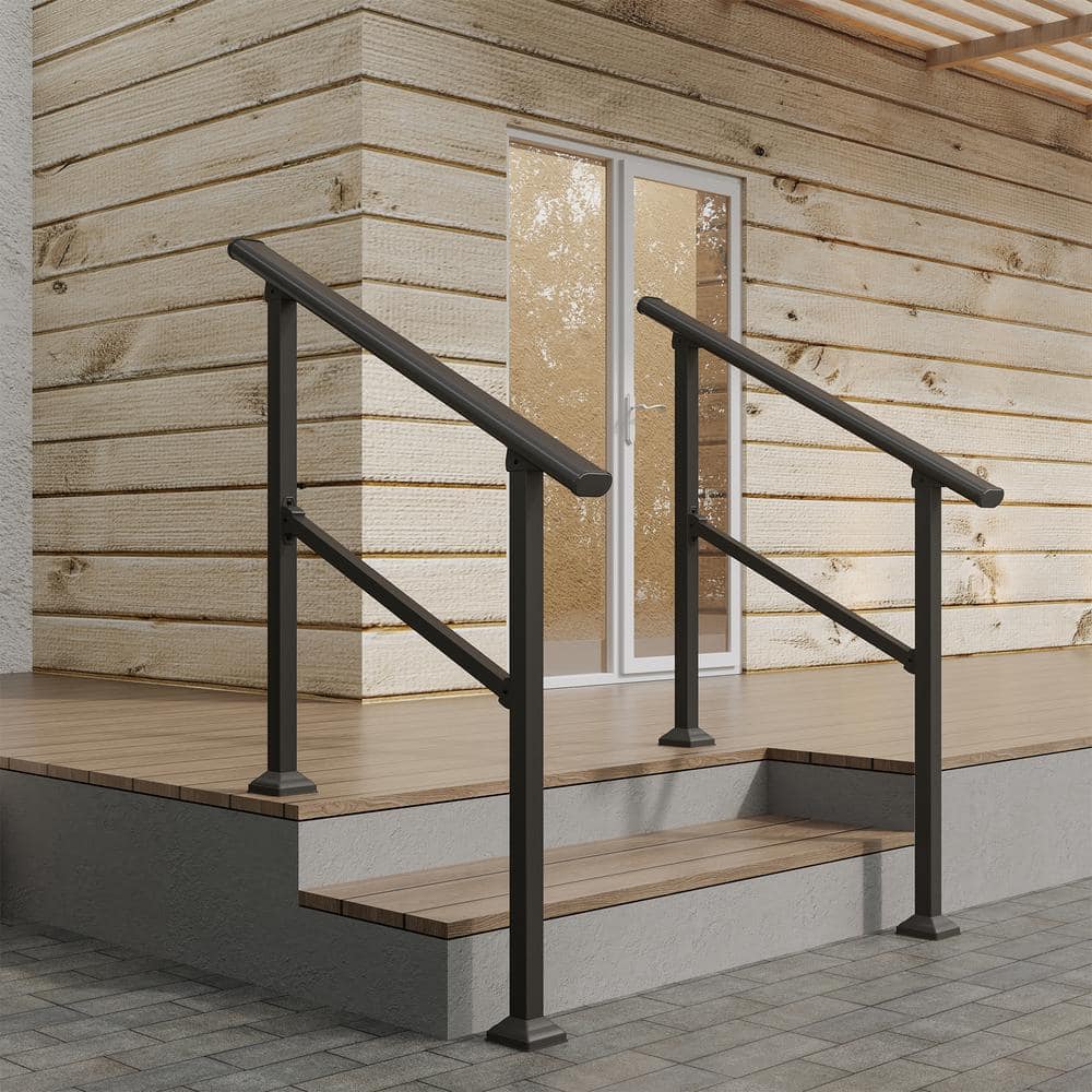 Boyel Living 2.75 ft. Metal Handrail for 0-3 Steps (2-Pack) BLCA00526E ...