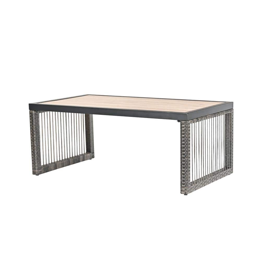 Patio Festival Rectangular Metal Outdoor Coffee Table PF22297 - The ...