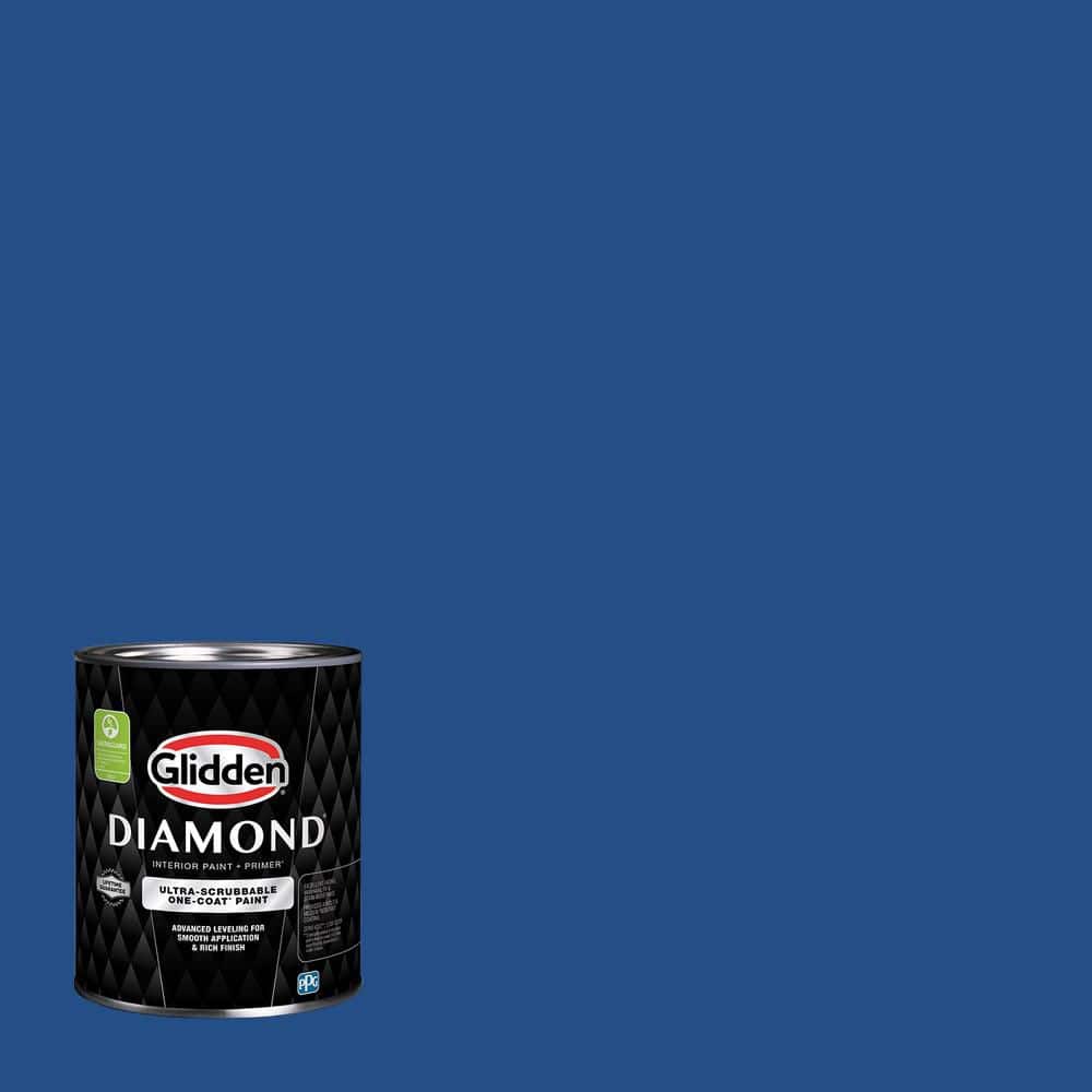 Glidden Diamond 1 qt. PPG1161-7 Brilliant Blue Satin Interior Paint ...