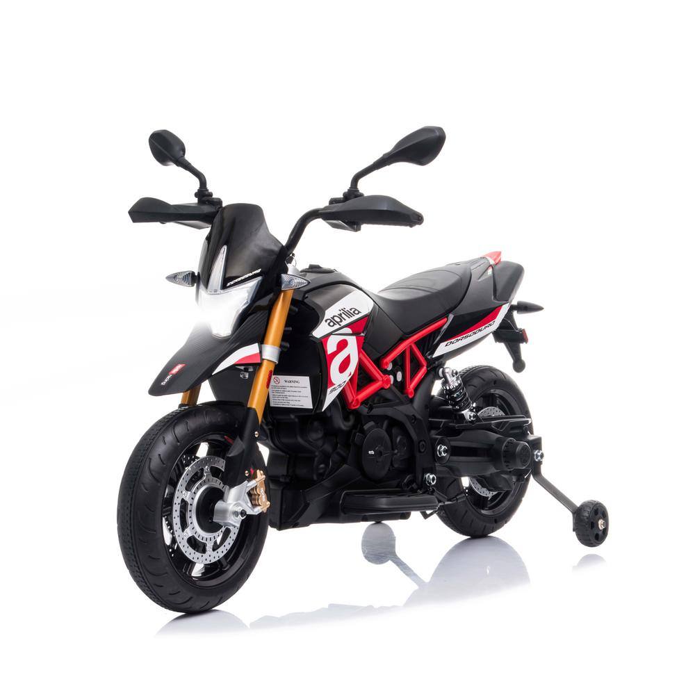 Huluwat Black 12-Volt Licensed Aprilia Electric Motorcycle, with ...