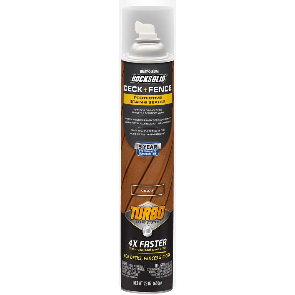 Rust-Oleum RockSolid 24 oz. Cedar Deck and Fence Exterior Turbo Stain ...