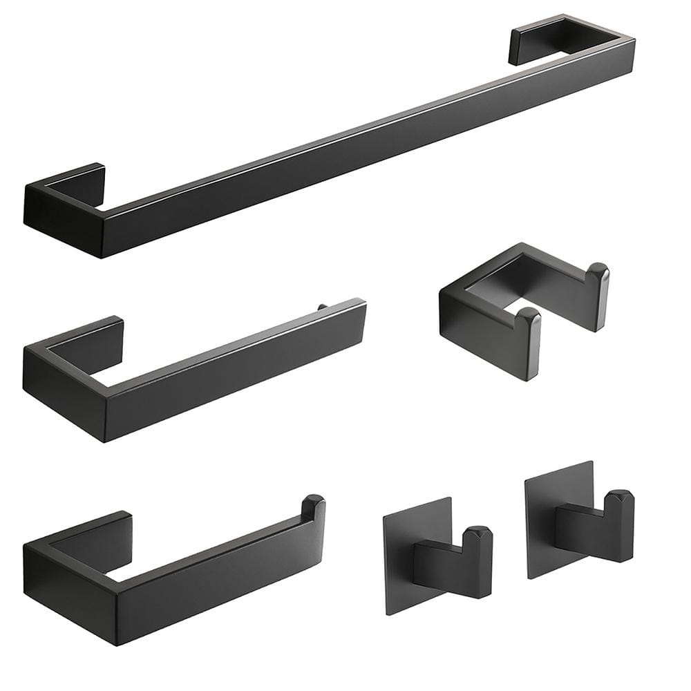 matrix decor 6-Piece Bath Hardware Set with Mounting Hardware in Matte ...